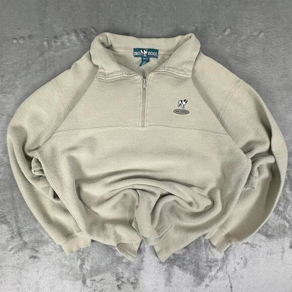 Big Dogs | Shirts | Vintage Big Dogs Beige Embroidered Dog Logo ...